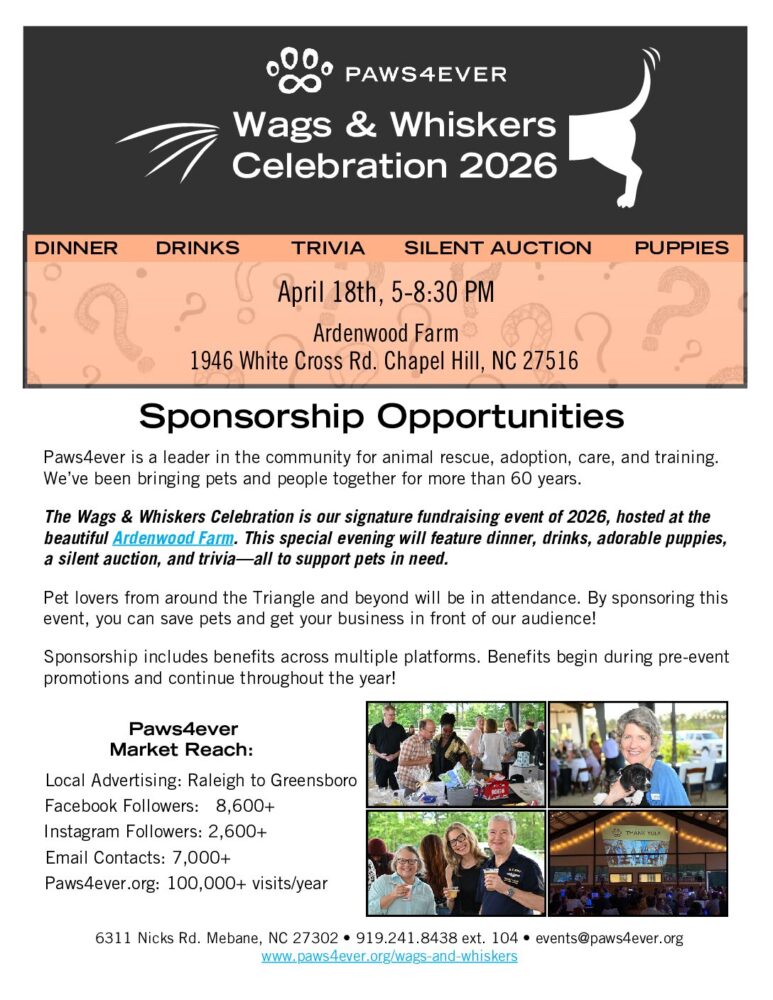 W&W 2026 Sponsor Benefit Packet | Paws4ever